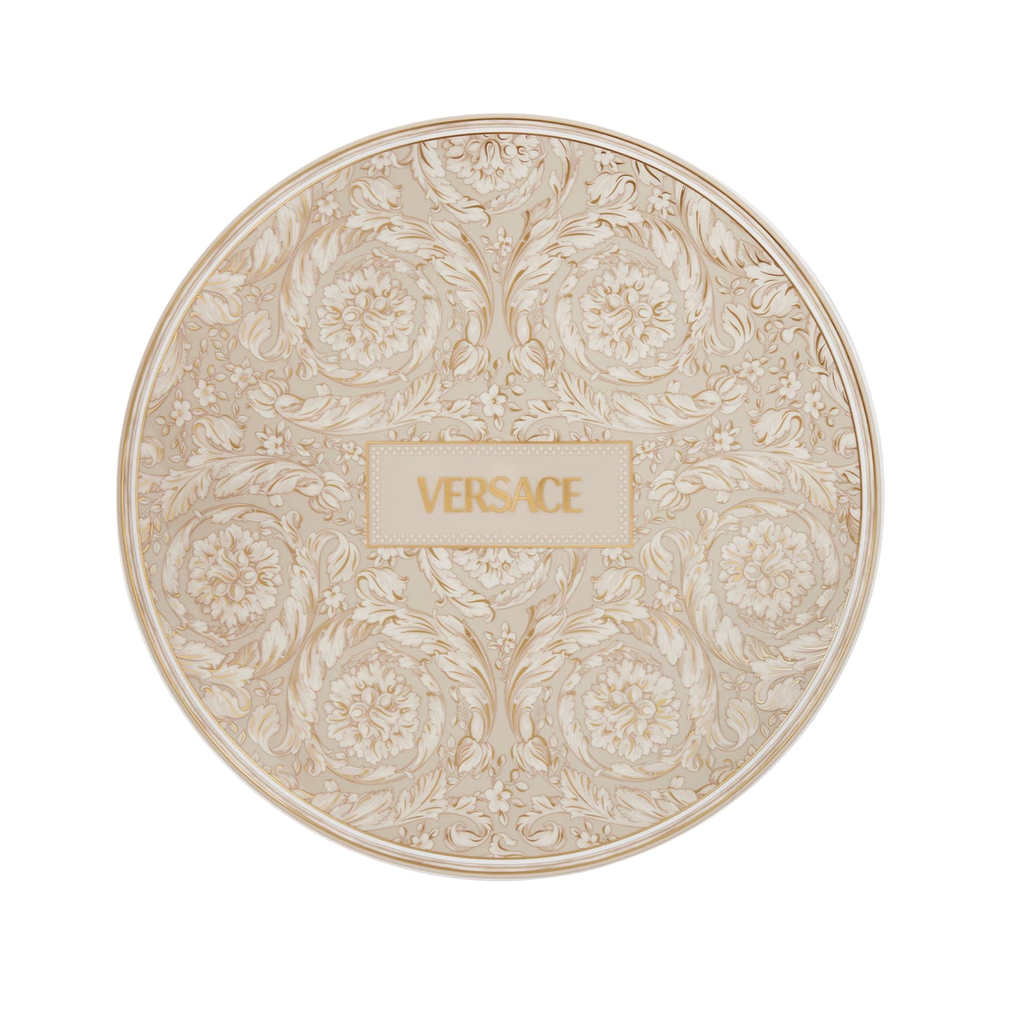Barocco beige charger plate by Versace Home | Maison Territo
