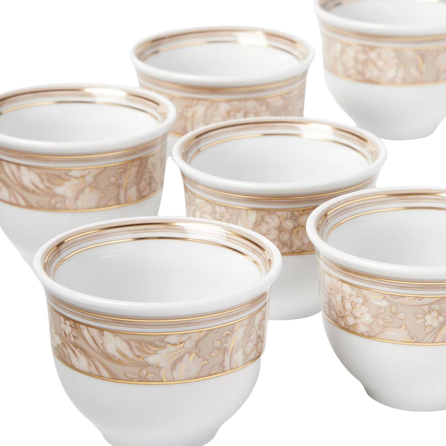 Barocco beige espresso cups 6-set by Versace Home | Maison Territo