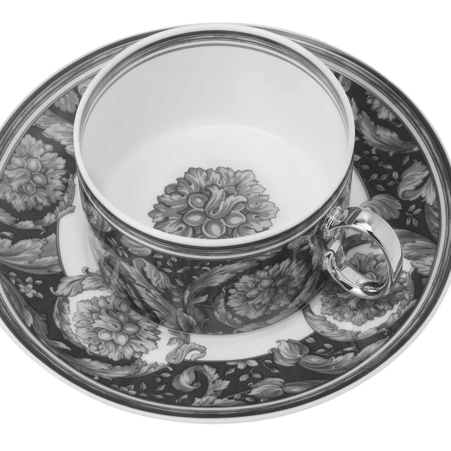 Barocco haze tea cup & saucer by Versace Home | Maison Territo