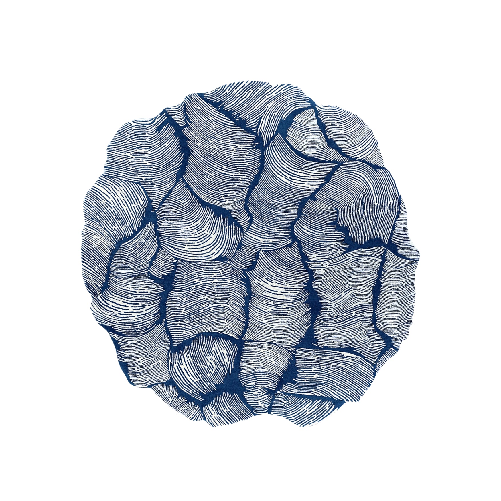 Oceano Round Blue rug by Mohebban Milano | Maison Territo